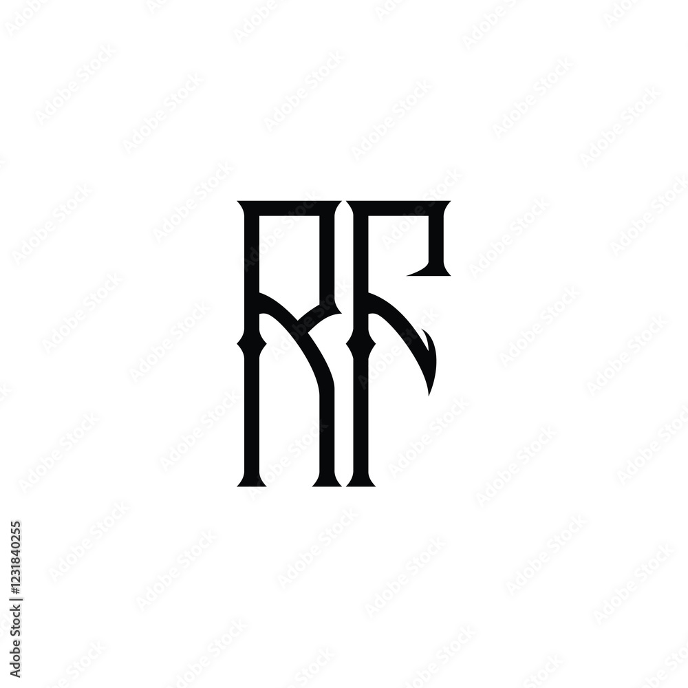 RF monogram logo design letter text name symbol monochrome logotype alphabet character simple ...