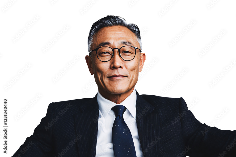 Confident business executive smiling in professional attire modern ...