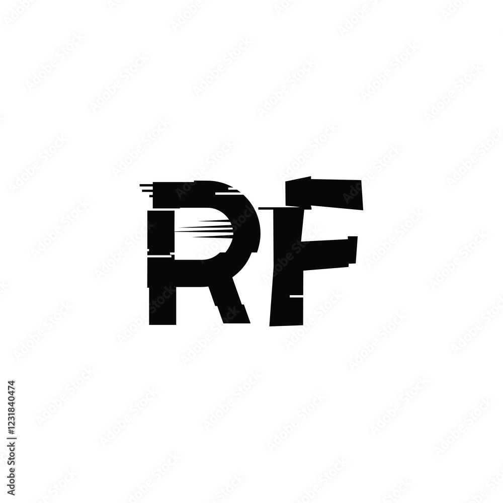 RF monogram logo design letter text name symbol monochrome logotype ...