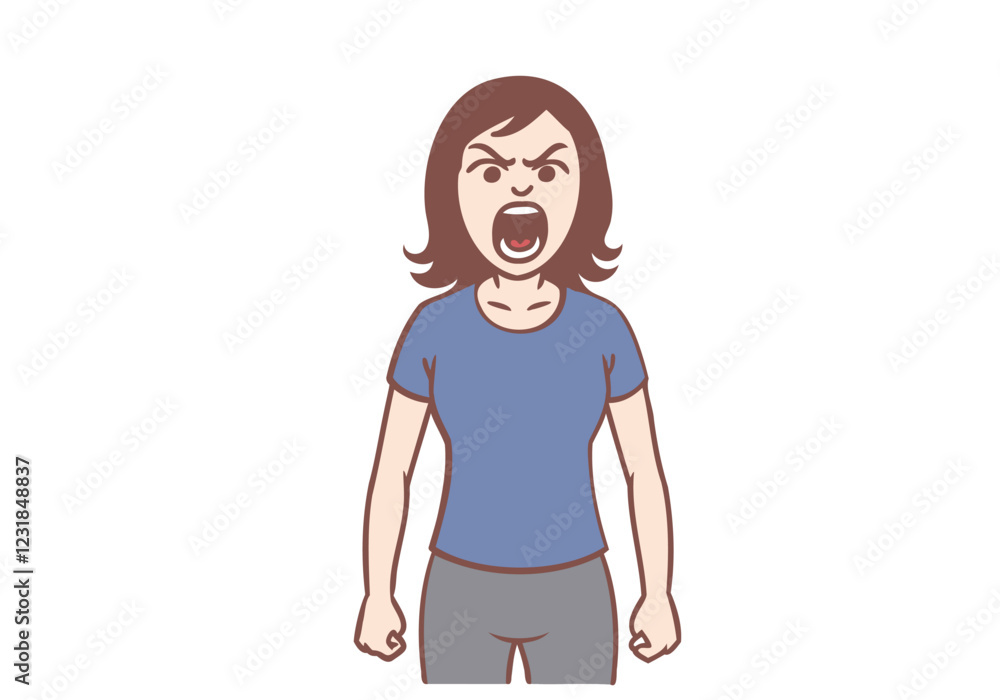 Angry Woman Illustration: A stylized illustration of an angry woman ...