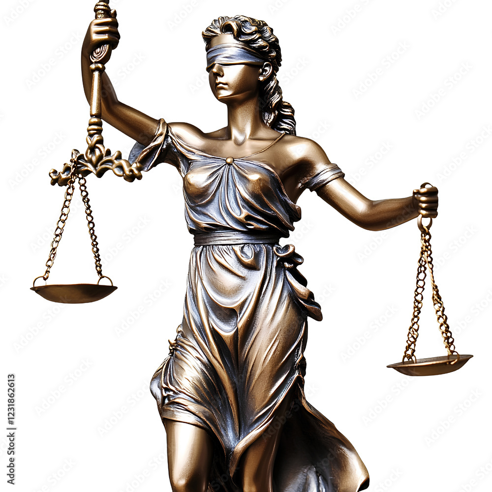 Lady Justice statue holding scales, transparent background Stock Photo ...