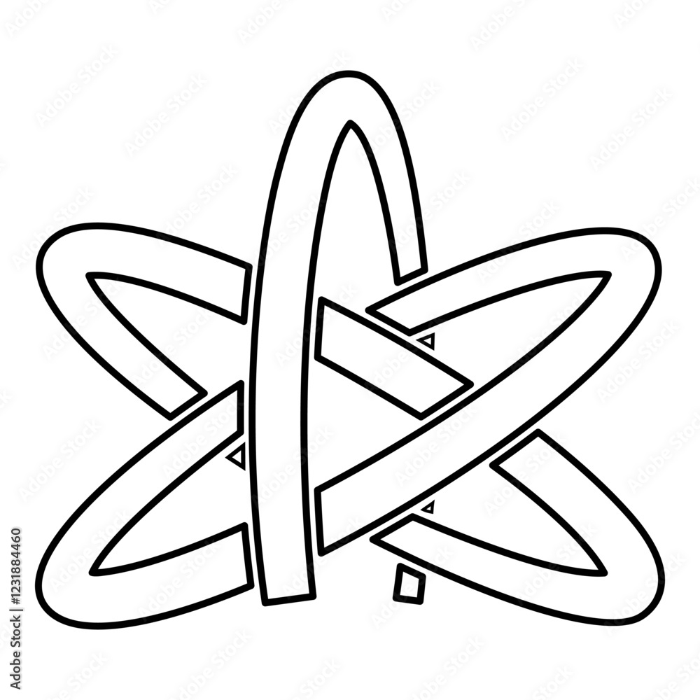 Atheism symbol sign contour outline line icon black color vector ...