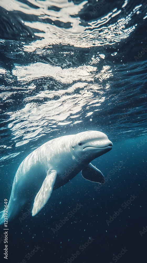HD Phone Wallpaper Majestic Beluga Whale Swimming Underwater Ocean ...