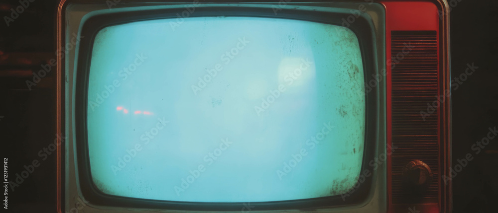 Vintage television screen overlay with rounded corners and thick bezel ...