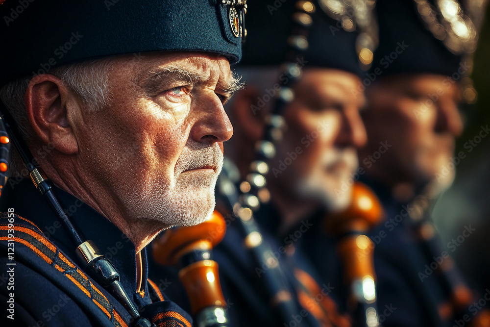 Authentic Scottish person Piper in Traditional Attire, Generative AI ...