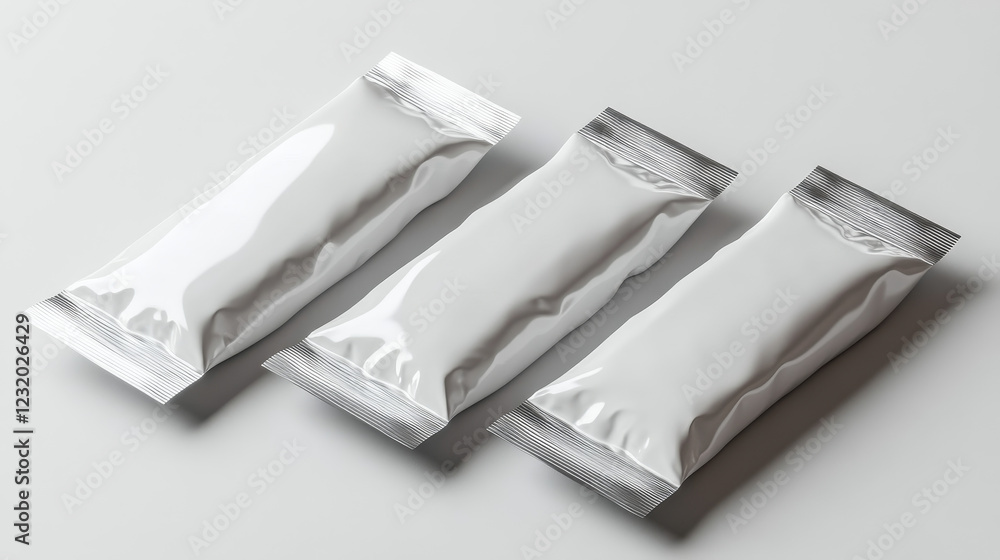 Chocolate bar mockup set with blank white packaging - rectangular snack ...