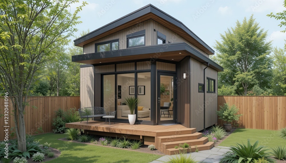 Accessory Dwelling Unit (ADU) A modern tiny house concept showcasing ...
