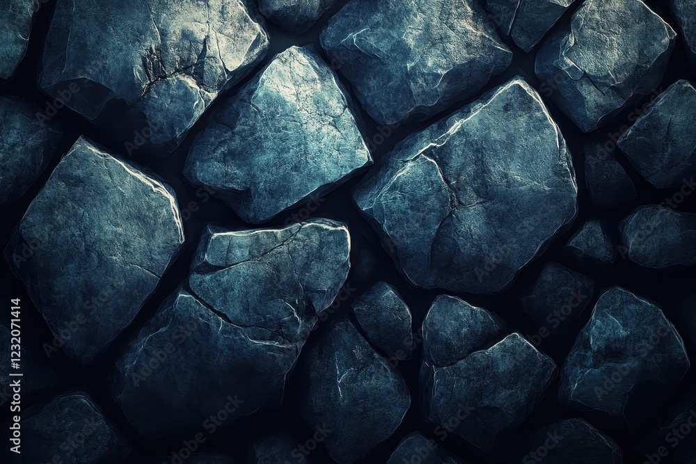 Dark blue stone wall texture, game background Stock Photo | Adobe Stock