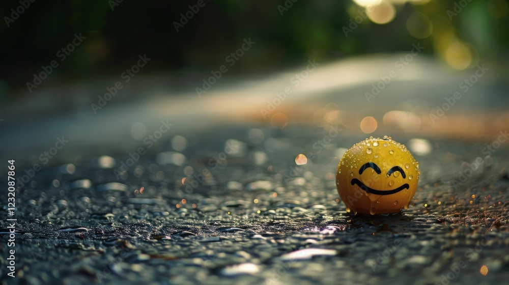 Bittersweet Smiling Emoji With Single Tear Reflecting Complex Emotions ...