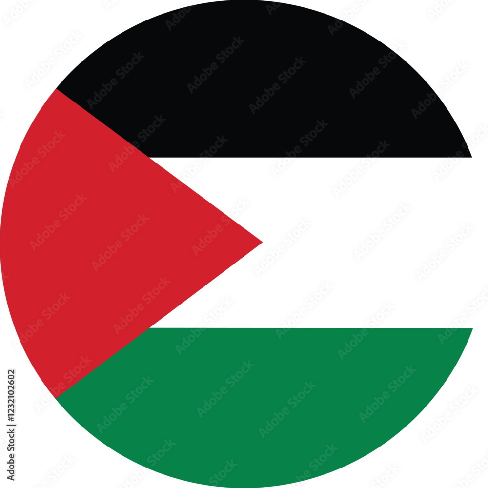 Palestine national flag icon flat vector isolated on transparent ...
