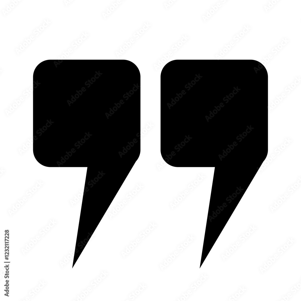 Quoting signs in the title, square check marks, and quote icons in the ...