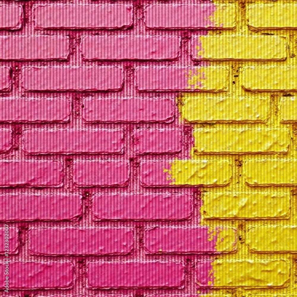 Partially painted brick wall, showing contrast between painted ...