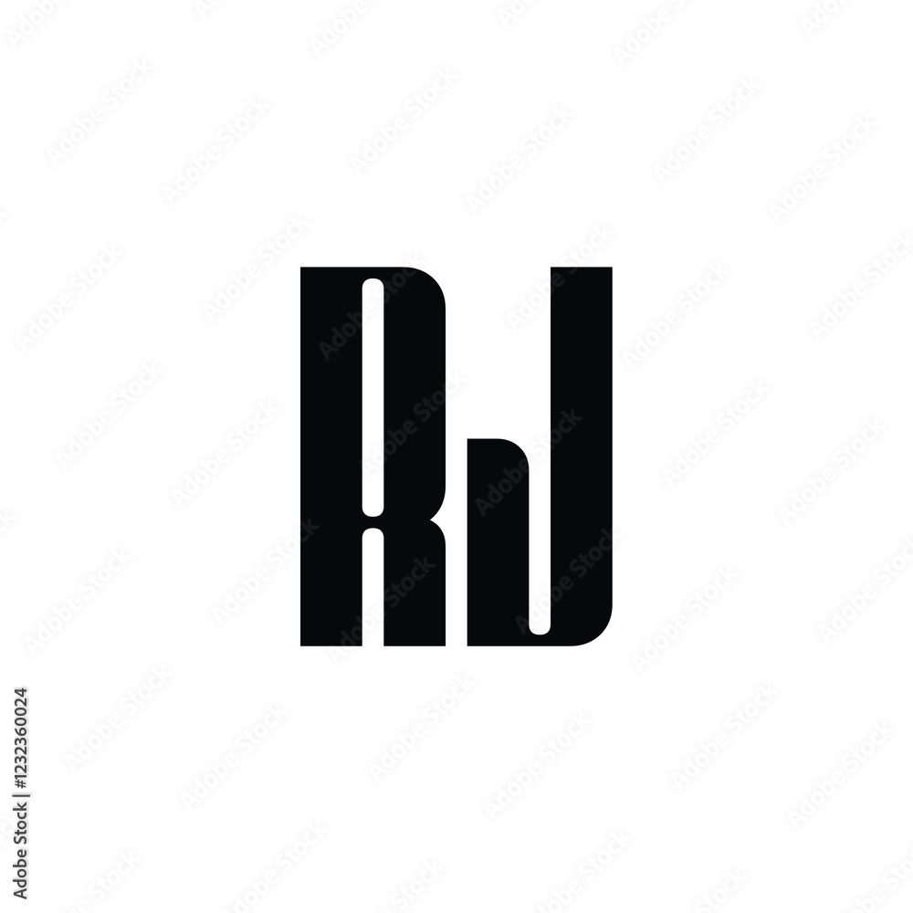 RJ monogram logo design letter text name symbol monochrome logotype ...