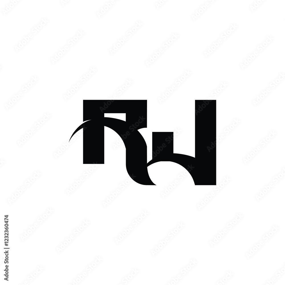 RJ monogram logo design letter text name symbol monochrome logotype ...