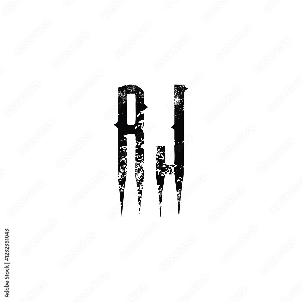 RJ monogram logo design letter text name symbol monochrome logotype ...