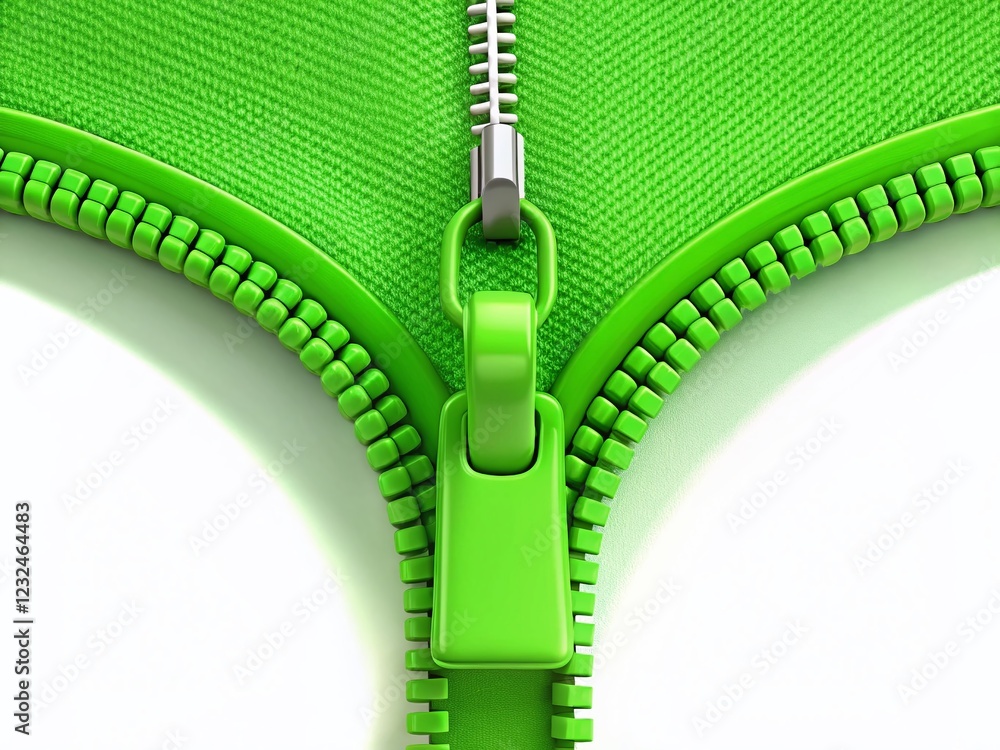 Cartoon Green Zipper Transition Fastener: Horizontal Wipe Animation ...