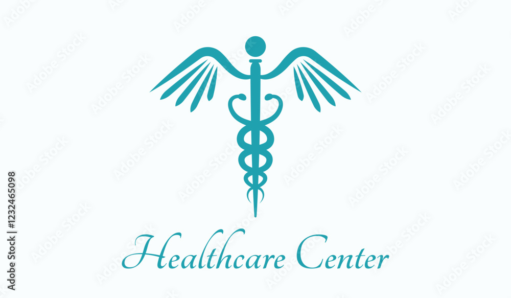 Feminine and modern logo of caduceus healthcare.The Caduceus symbol for ...