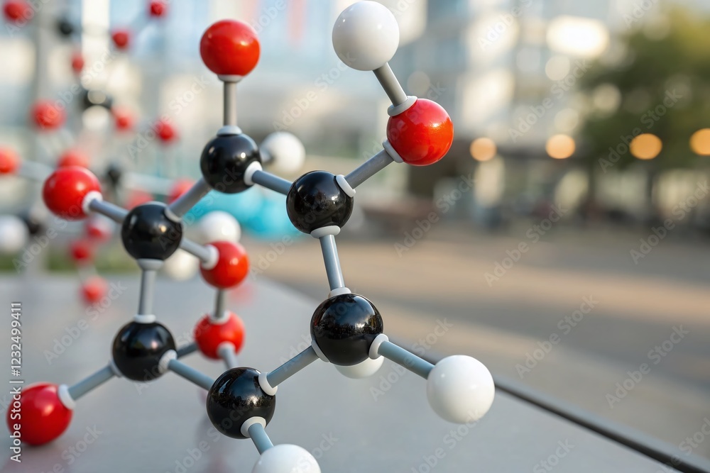 Dimethyl Ether Molecular Structure: 3D Microscopic View of Simplest Ether Chemical Formula Stock ...