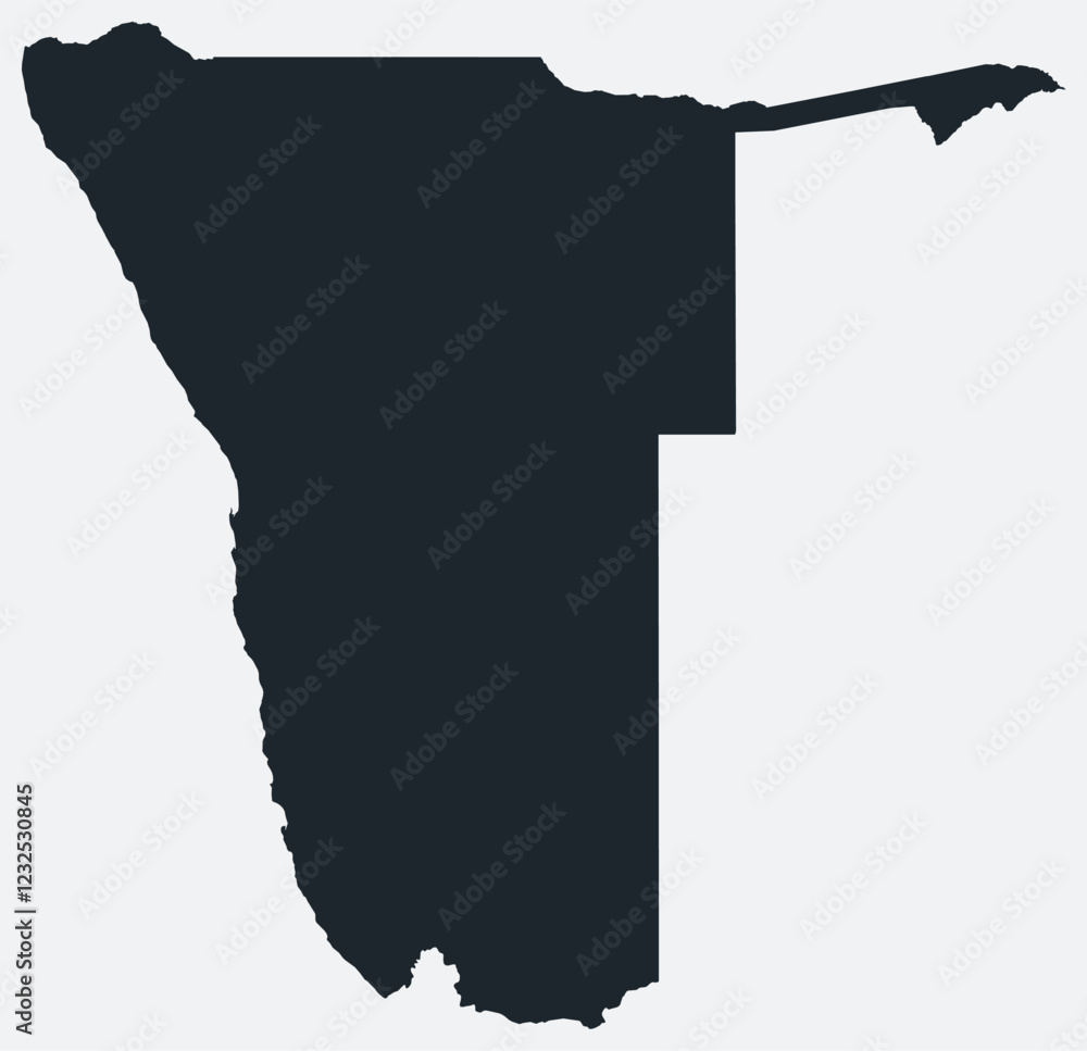 Vector de Stock Namibia map. Just a simple border map. Shape of the country. Flat blank Namibia ...