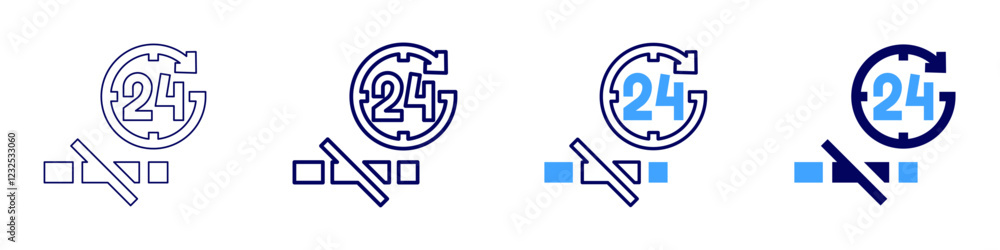 No smoking sign icon in 4 different styles. Thin Line, Line, Bold, and ...