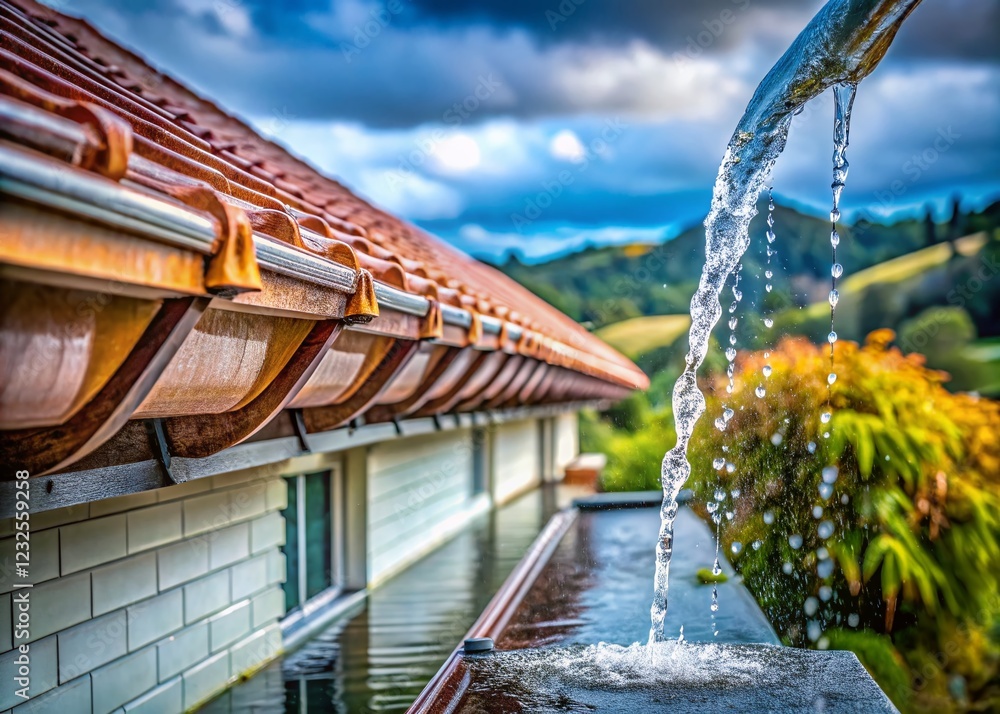 Leaking Roof Gutter After Heavy Rain in New Zealand - Construction ...