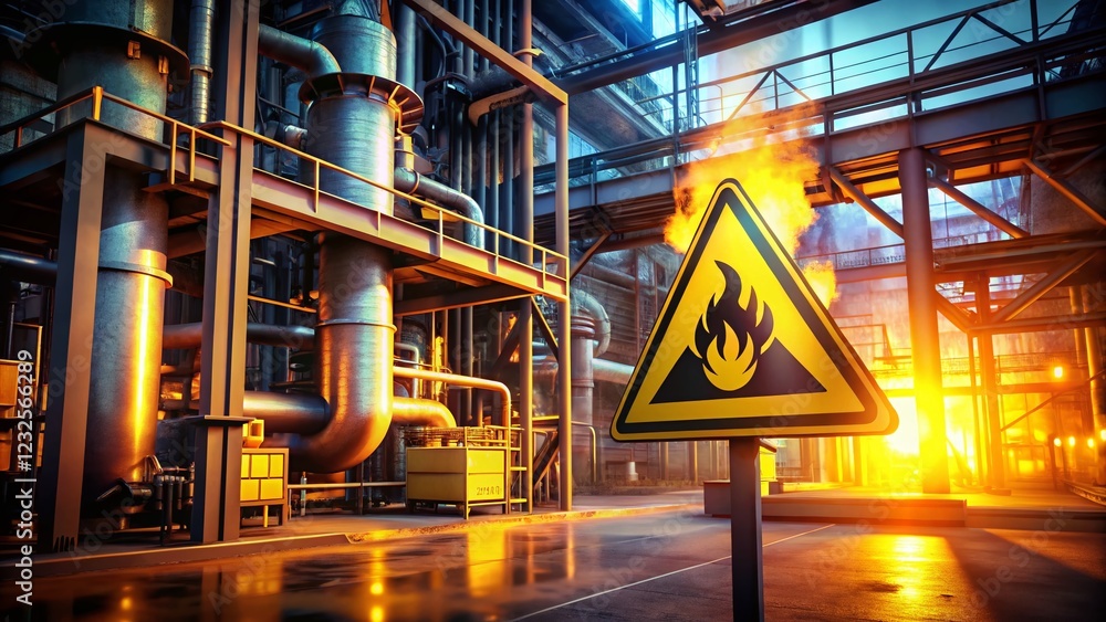 Low Light Hydrogen Sulfide Warning Sign: Flammable Gas, Inhalation ...