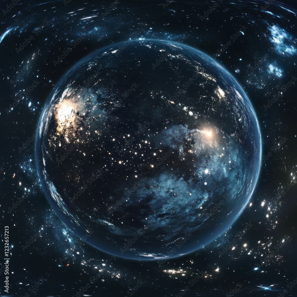 Stunning HDRI 360° space background: nebula and stars equirectangular ...