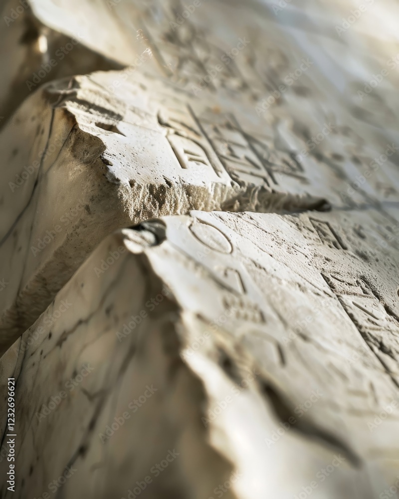 Ancient Greek Runes Carved Close-Up View Depicting Intricate Details of ...