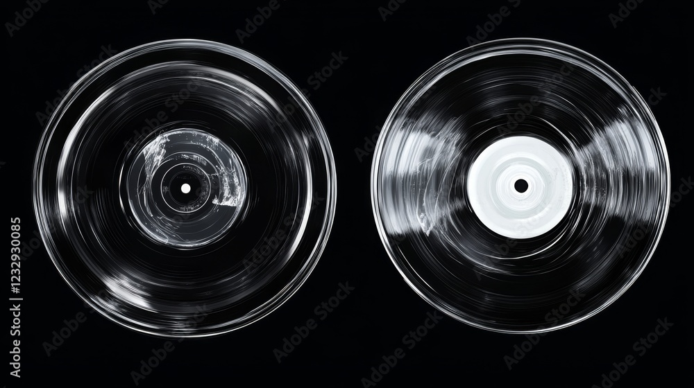 Realistic vector vinyl record, transparent background, detailed ...