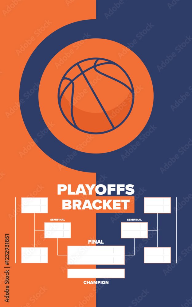 Playoffs bracket. Playoffs grid. Sport tournament bracket. Game and ...