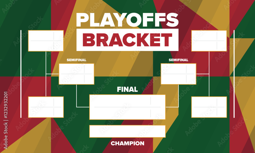 Playoffs bracket. Playoffs grid. Sport tournament bracket. Game and ...