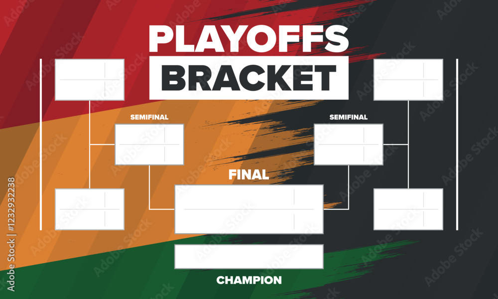 Playoffs bracket. Playoffs grid. Sport tournament bracket. Game and ...