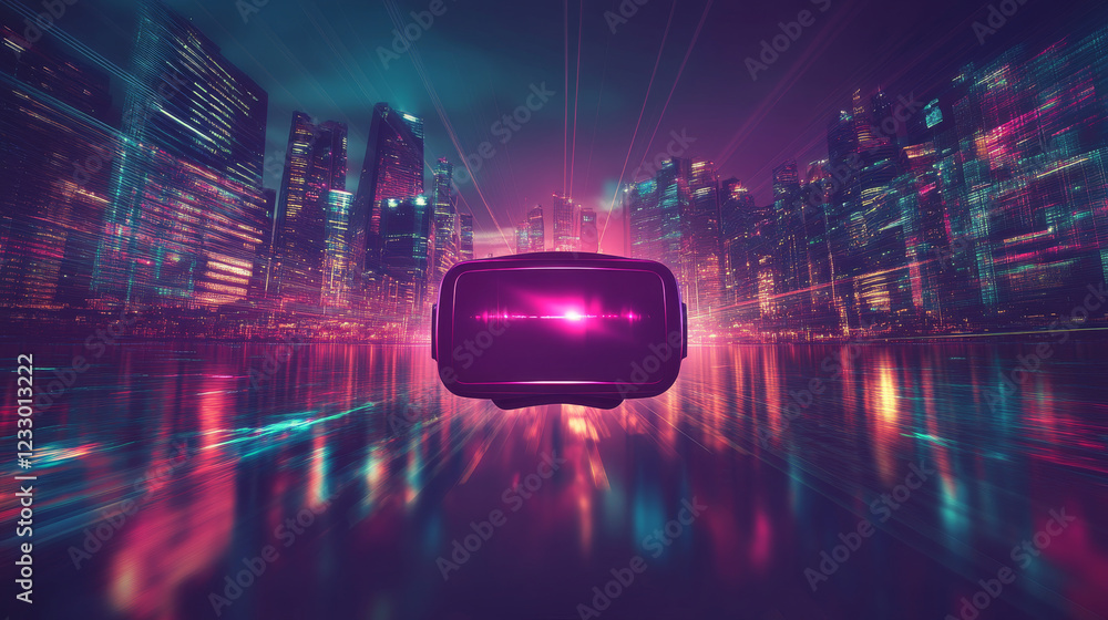 360 degree full panorama of dark futuristic environment with laser led ...