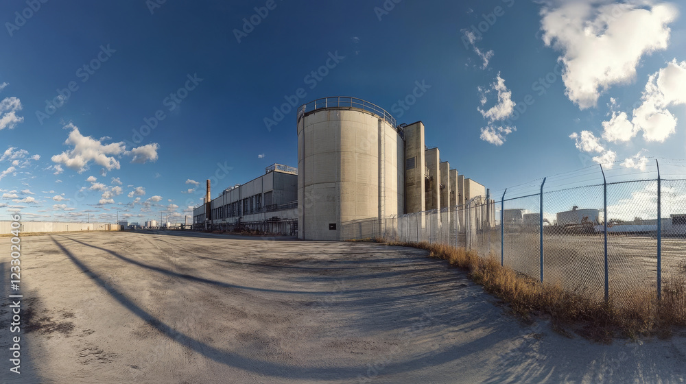 360 degree full panorama environment map of abstract open concrete ...