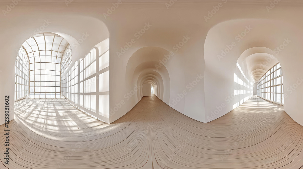 360 degree full panorama environment map of abstract empty cube wall ...