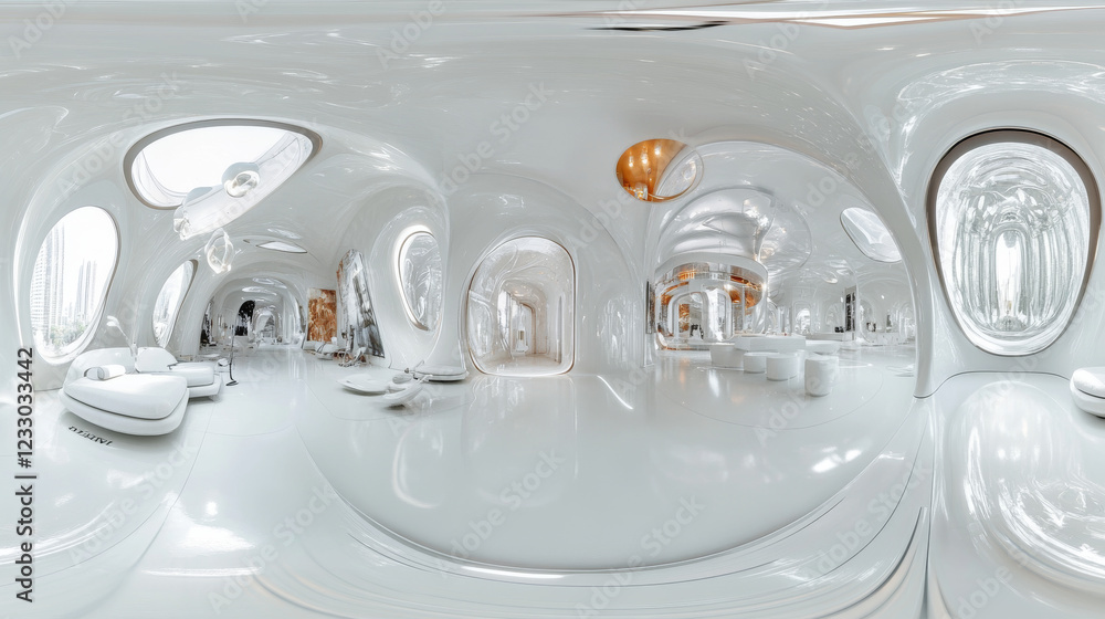 360 degree full panorama environment map of bright white studio ...