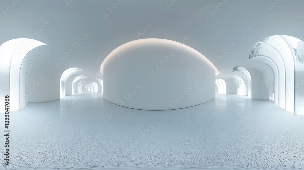 360 degree full panorama environment map of abstract white empty room ...