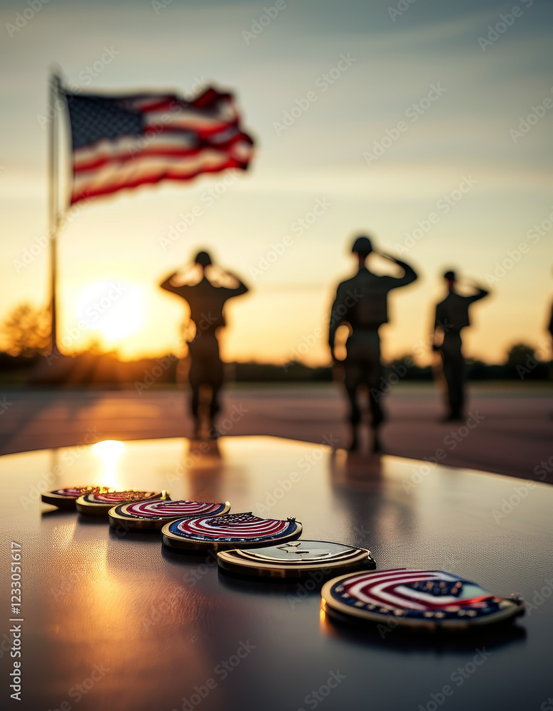 America Independence Day themed product display podium background ...