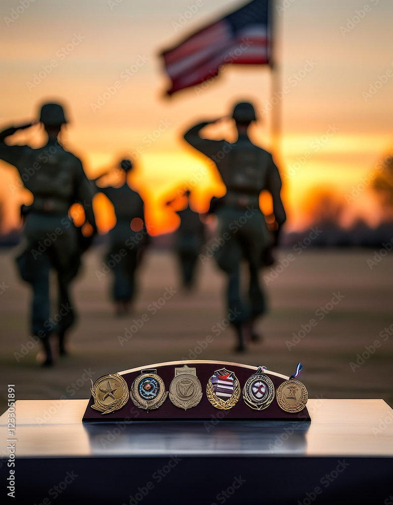 America Independence Day themed product display podium background ...