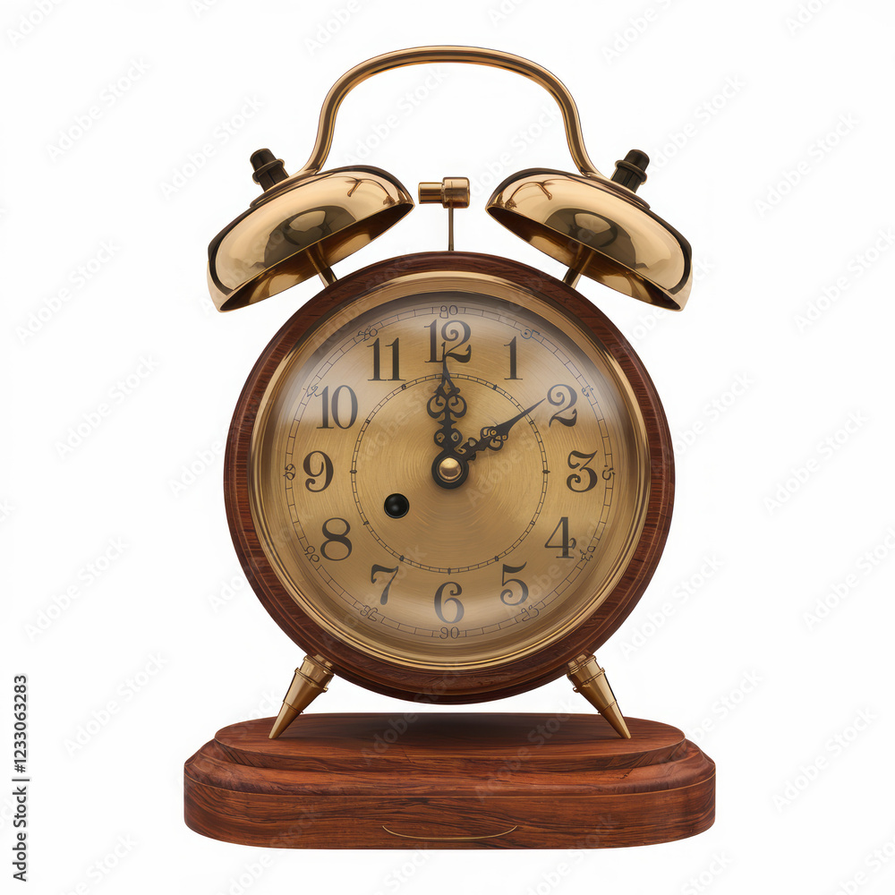 Vintage Brass Alarm Clock: A classic brass alarm clock with a rich ...