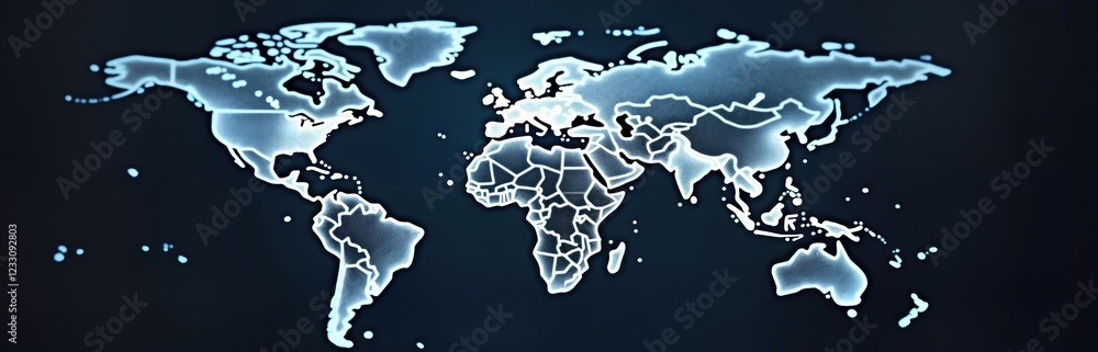 World map highlights global travel routes. Minimalist design with ...