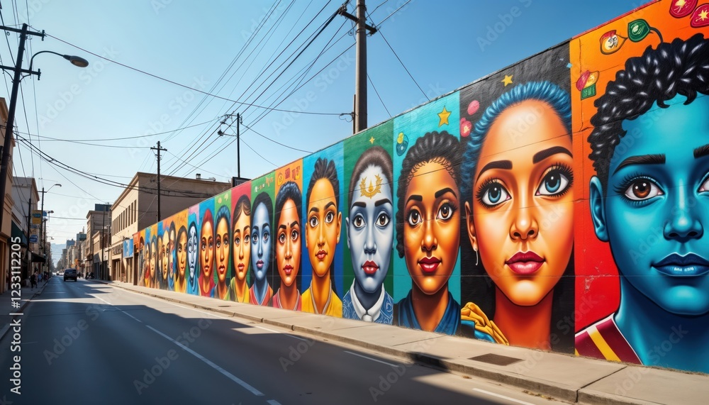 Colorful street art festival transforms city wall into vibrant murals ...