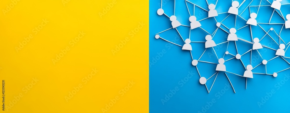 illustration of interconnected people symbols joined by lines within a ...
