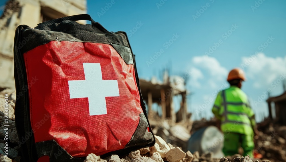 First Aid Kit amidst Disaster Relief: A Symbol of Hope and Emergency ...
