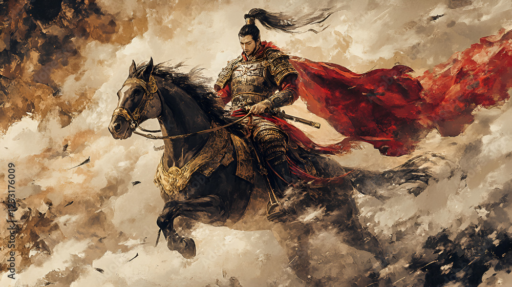 Artistic Style Painting of Ancient Chinese General Ancient Chinese ...