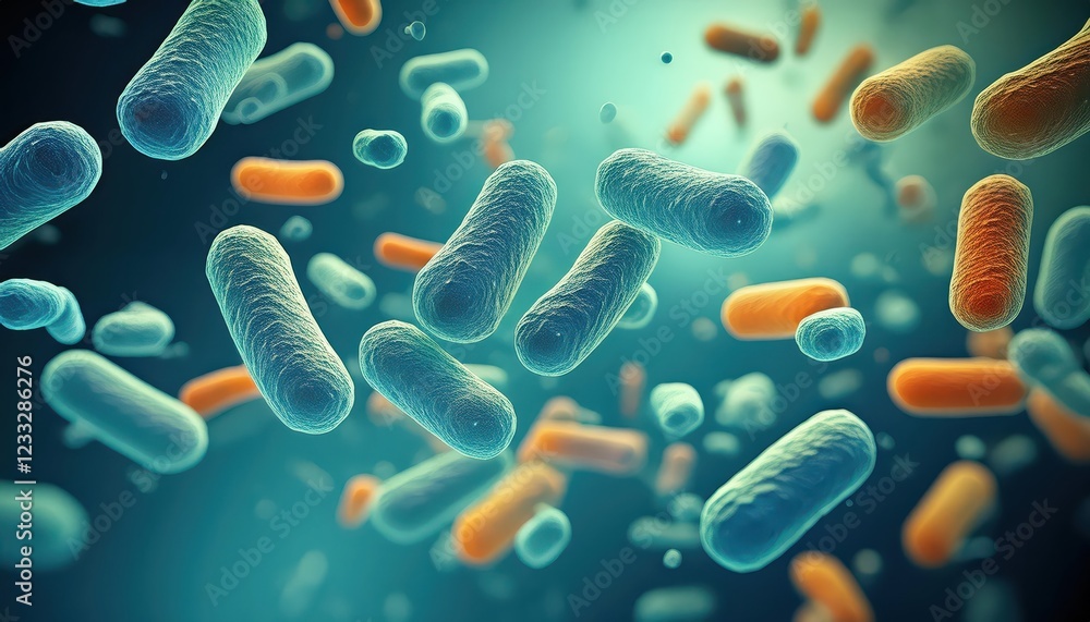 Microscopic Aerial Perspective of Lactobacillus Acidophilus Bacteria A ...