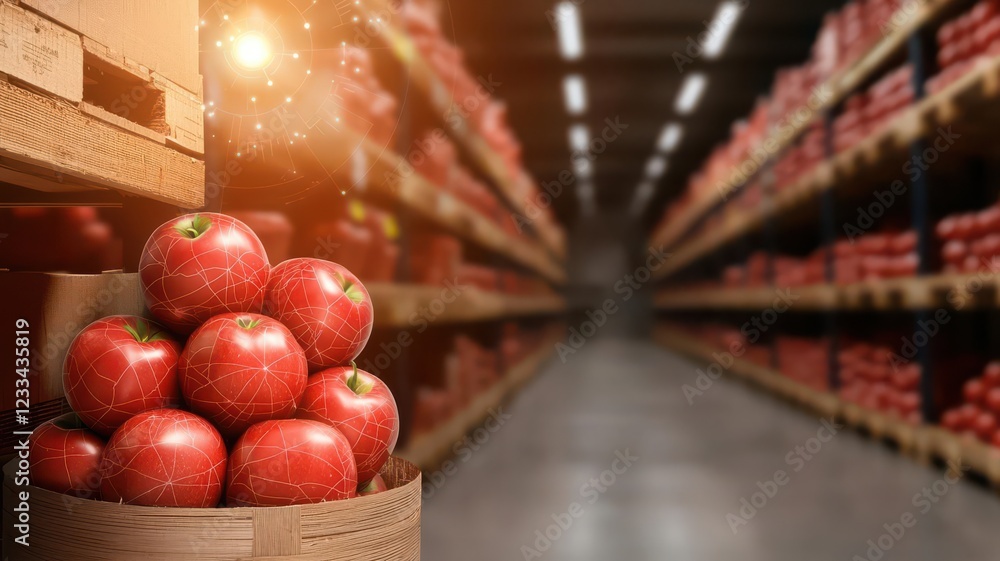 food safety storage prevention. Digital map of a food storage facility ...