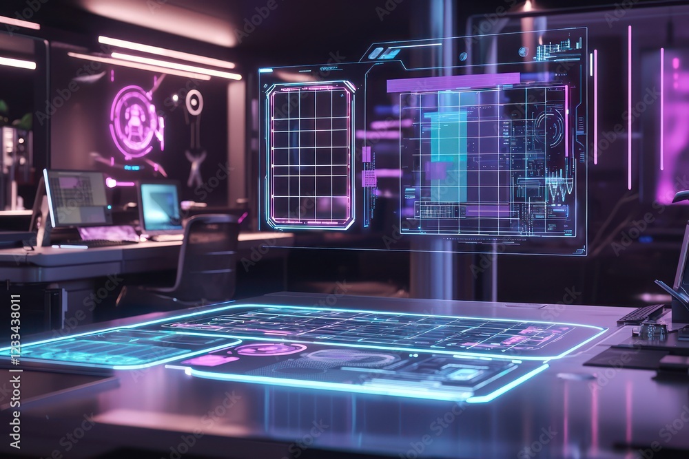 Floating holographic grids aid layout design in a forward-thinking ...