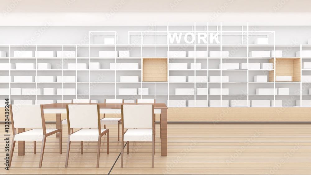 Bookstore mockup and reading seat in bookstore, modern design, 3d ...
