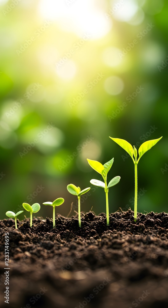 Illustration of plant growth stages from seed to mature plant ...